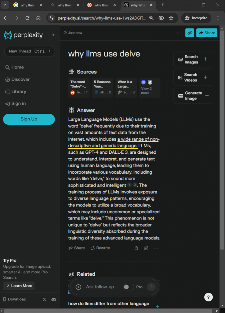 Why Do LLMs Like ‘to Delve’? The Search Engine Battle | Talking to Chatbots